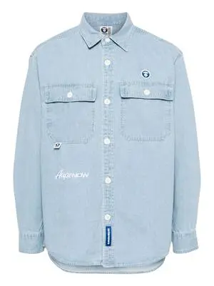 AAPE BY *A BATHING APE® Logo-appliqué Denim Shirt - Blue