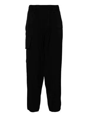 Yohji Yamamoto Tapered Wool Trousers - Black