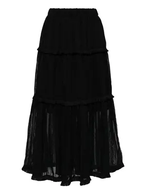 B+AB Tiered Midi Skirt - Black