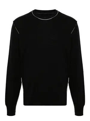 MAISON MARGIELA Contrasting-trim Jumper - Black