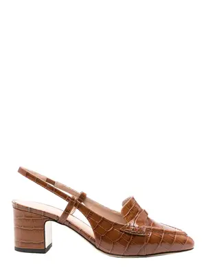 SCAROSSO Scarosso Bianca 60mm Embossed Crocodile Pumps