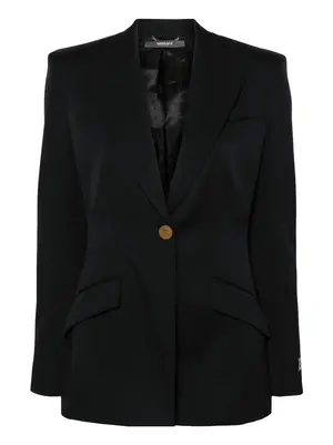 Versace Medusa-button Single-breasted Blazer - Black