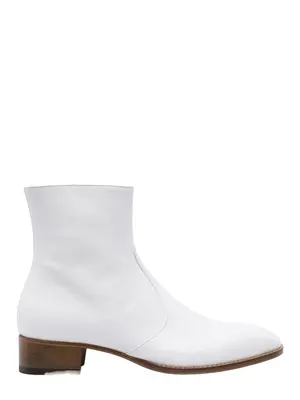SCAROSSO X Warren Alfie Baker Leather Boots - White