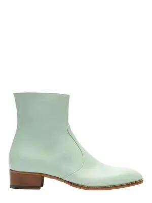 SCAROSSO Warren Leather Chelsea Boots - Green