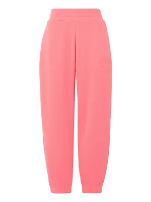 Moncler Embossed Cotton-jersey Track Pants - Pink
