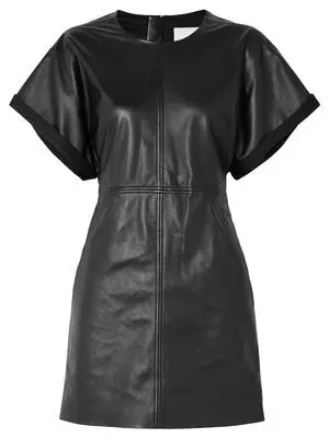Isabel Marant Faustilia Leather Mini Dress - Black