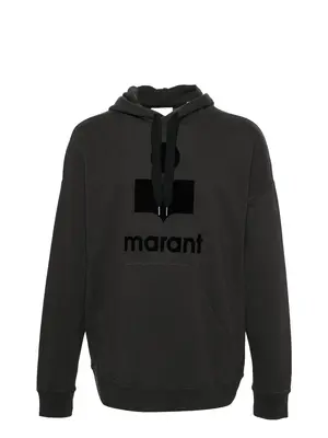 MARANT Miley Flocked-logo Hoodie - Grey
