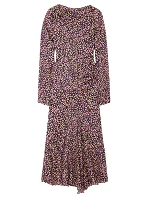 Isabel Marant Ulani Gathered Crepe Midi Dress - Purple