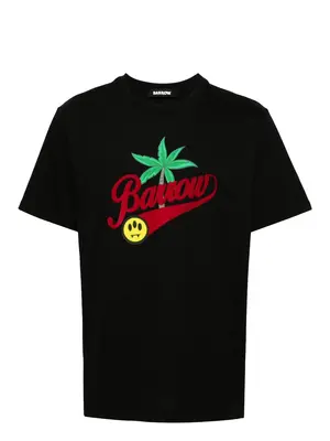 BARROW Palm Tree Printed T-shirt - Black
