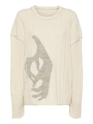 Y’s Chunky Knit Wool Jumper - White