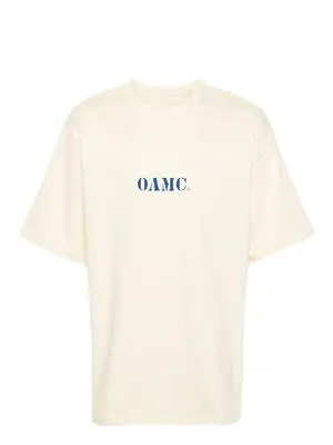 OAMC Logo-print Organic Cotton T-shirt - Neutrals