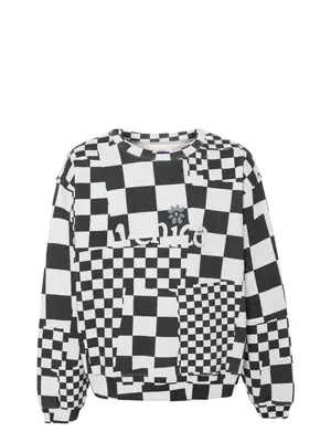 ERL Logo-print Checked Sweatshirt - Black
