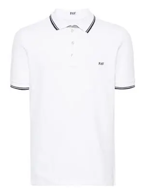 FAY Embroidered-logo Polo Shirt - White