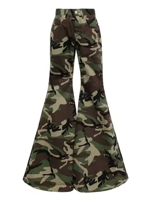 Vetements Camouflage-print Flared Trousers - Green