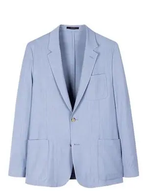 Paul Smith Light Overdyed Pinstripe Patch Pocket Blazer - Blue
