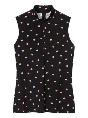 PAUL SMITH Funnel Neck Polka Dot Vest Top