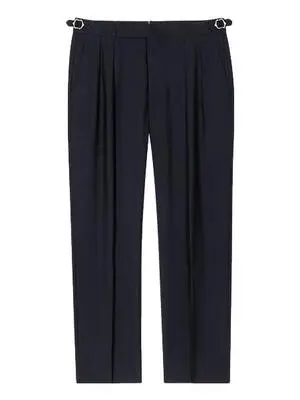 Paul Smith Wool-Mohair Double-Pleat Trousers Blue