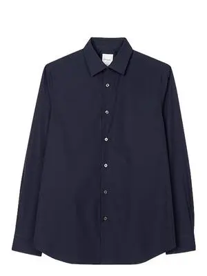 Paul Smith Tailored-fit Navy Cotton 'signature Stripe' Cuff Shirt - Blue