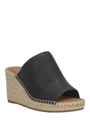Lucky Brand Cabriah Espadrille Wedge Slides - Black Shsntw