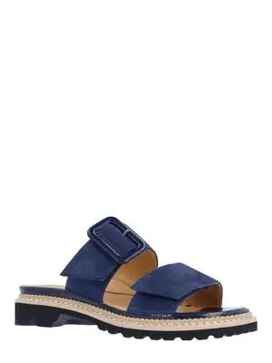 L'AMOUR DES PIEDS Dalbir Leather Slide Sandal - Navy