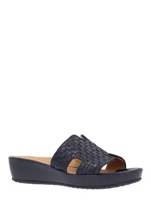 L'AMOUR DES PIEDS Cusaro Woven Platform Wedge Slides - Black