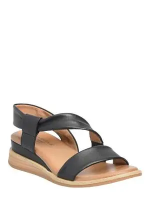 COMFORTIVA Marcy Wedge Slingback Sandals - Black