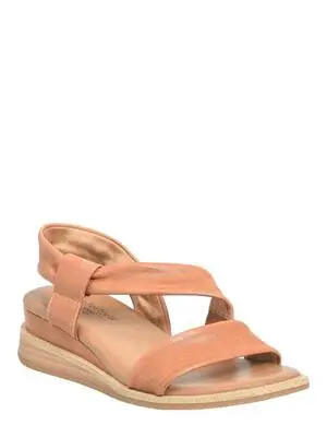 COMFORTIVA Marcy Wedge Slingback Sandals - Luggage