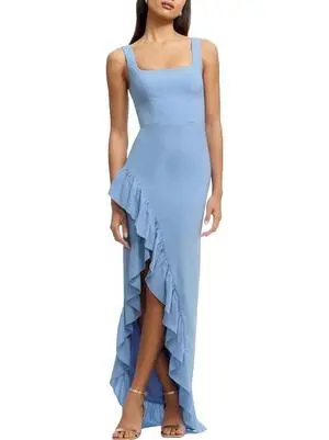 Dress The Population Charlene Ruffle Gown - Sky