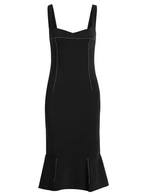 Marni Fluted Cady Midi Dress - Black