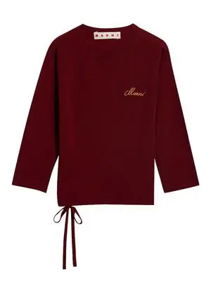 Marni Embroidered Cashmere Sweater - Claret