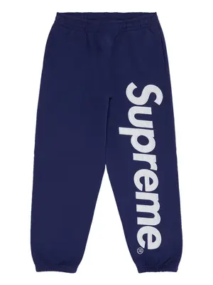 Supreme Satin Appliqué Sweatpant 'washed Navy' Blue