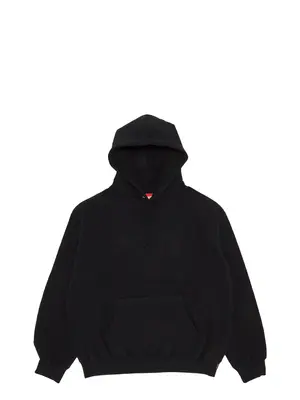 Supreme Satin Appliqué Hooded Sweatshirt - Black