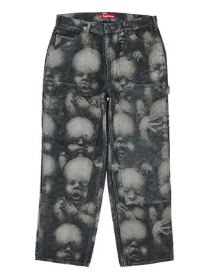 Supreme H.r. Giger Double Knee Jean - Blue