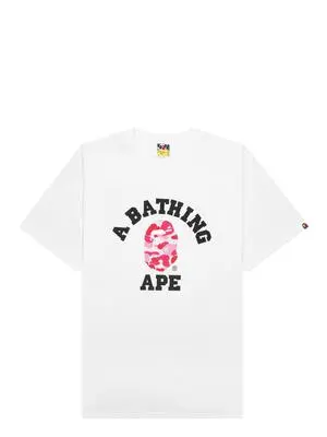 A BATHING APE Abc Camo College Tee /pink - White