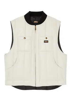 Supreme X Dickies Leather Work Vest - White