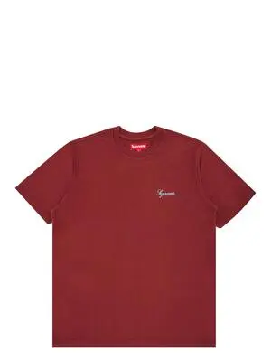 Supreme Washed Script Short-sleeve Top 'cardinal - Red