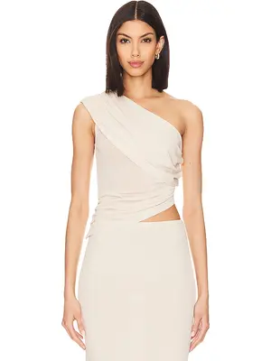 Nbd Sanam One-shoulder Top - Cream