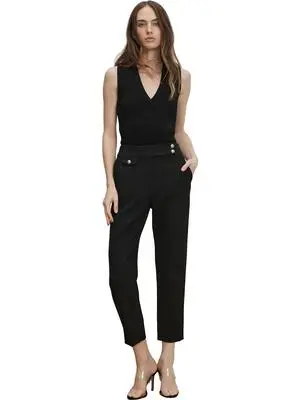 Veronica Beard Renzo Slim-Leg Pant Black/silver