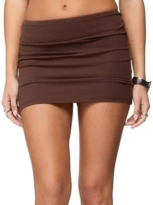 EDIKTED Aisha Mini Skirt Low-rise - Brown