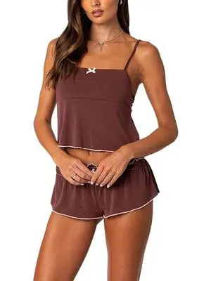 EDIKTED Alice Tank Top Brown