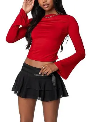 EDIKTED Dana Gathered Top - Red
