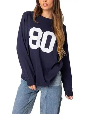 EDIKTED 80 Oversized Tee Navy
