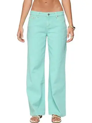 EDIKTED Roman Low Rise Slouchy Jeans - Aqua