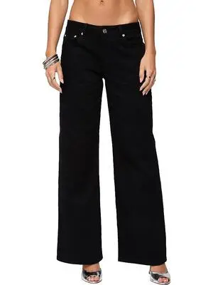 EDIKTED Roman Low Rise Slouchy Jeans - Black