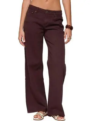 EDIKTED Roman Low Rise Slouchy Jeans - Brown