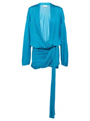 Blumarine Draped Minidress - Blue