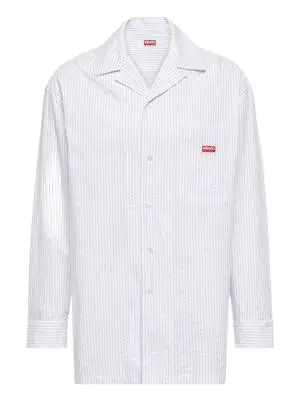 Kenzo Pinstriped Cotton Poplin Shirt - Blue
