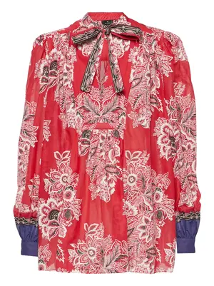 Etro Printed Cotton And Silk Blouse - Multicoloured