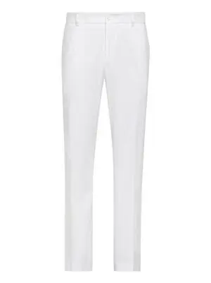 Dolce & Gabbana Linen-blend Straight Leg Pants - White