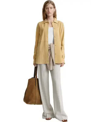 TOTEME TOTEME Soft Suede Shirt Cornsilk